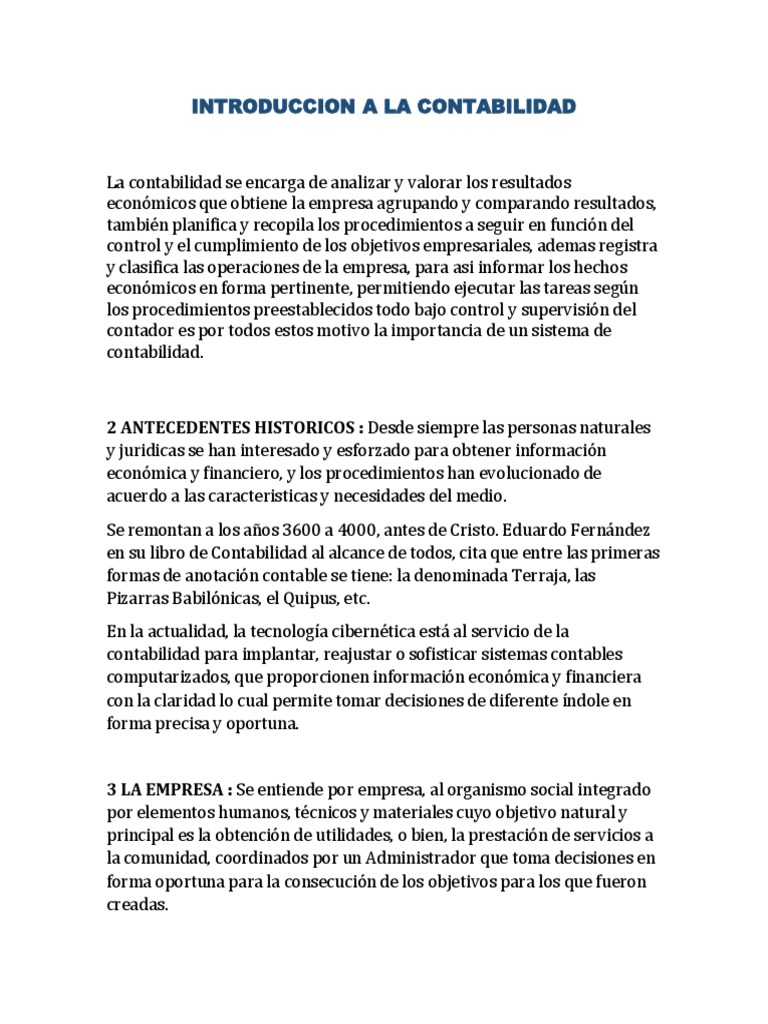 Introduccion A La Contabilidad | Descargar gratis PDF | Contabilidad | Estado financiero