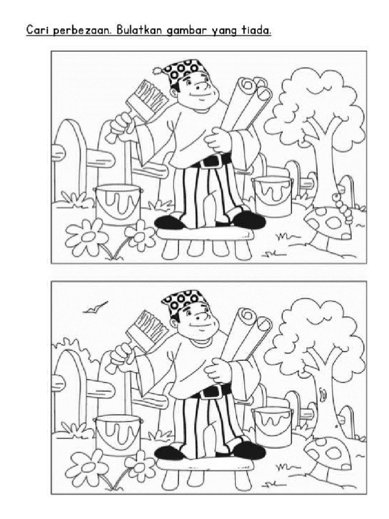 Lembaran Kerja Cari Perbezaan | PDF