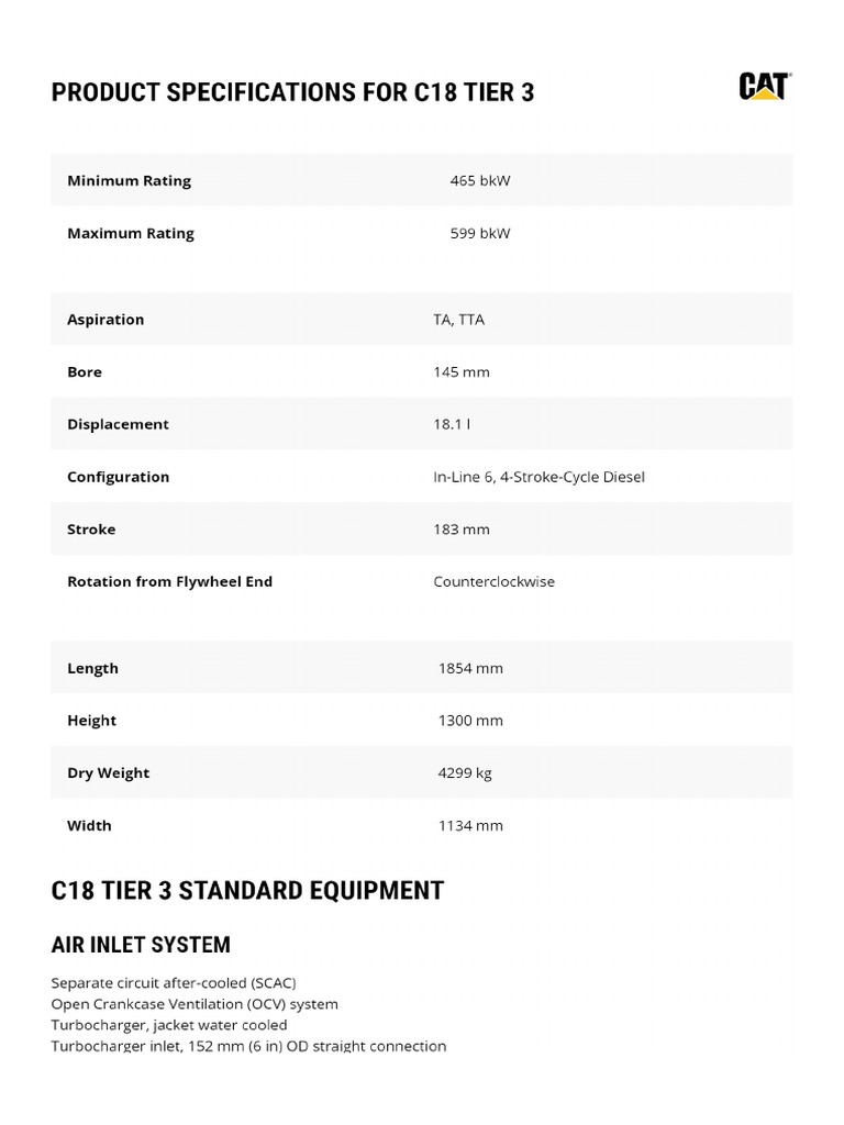 C18 Product Spec | PDF