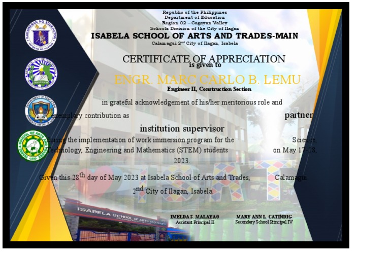 STEM Work Immersion Recognition | PDF