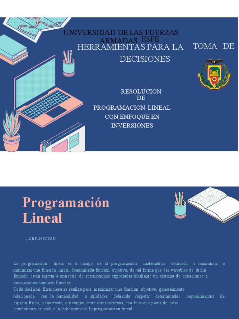 Progrmacion Lineal, Toma de Decicione | PDF