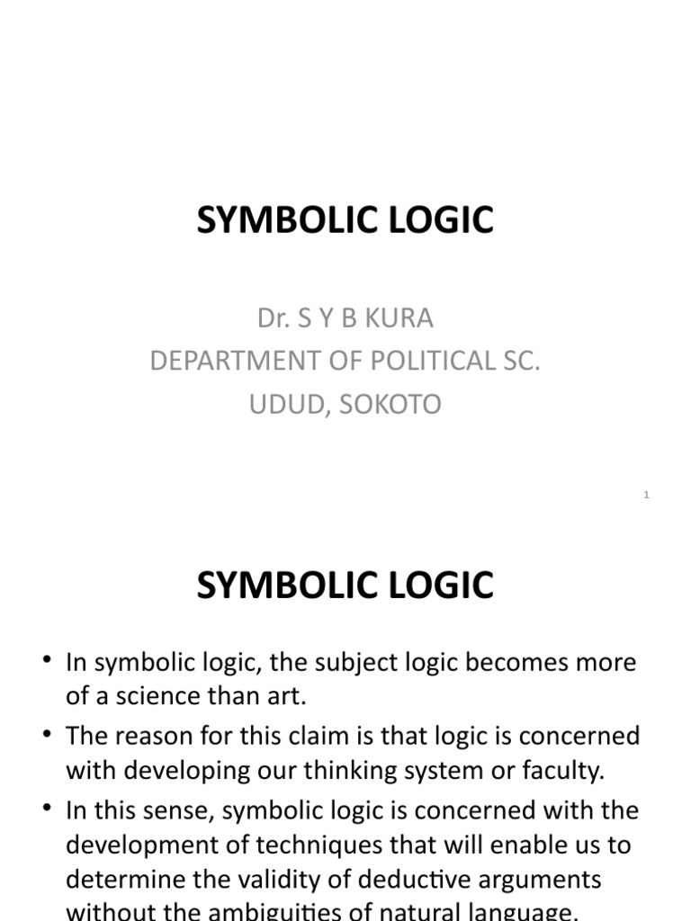 Symbolic Logic | PDF | Logic | Axiom