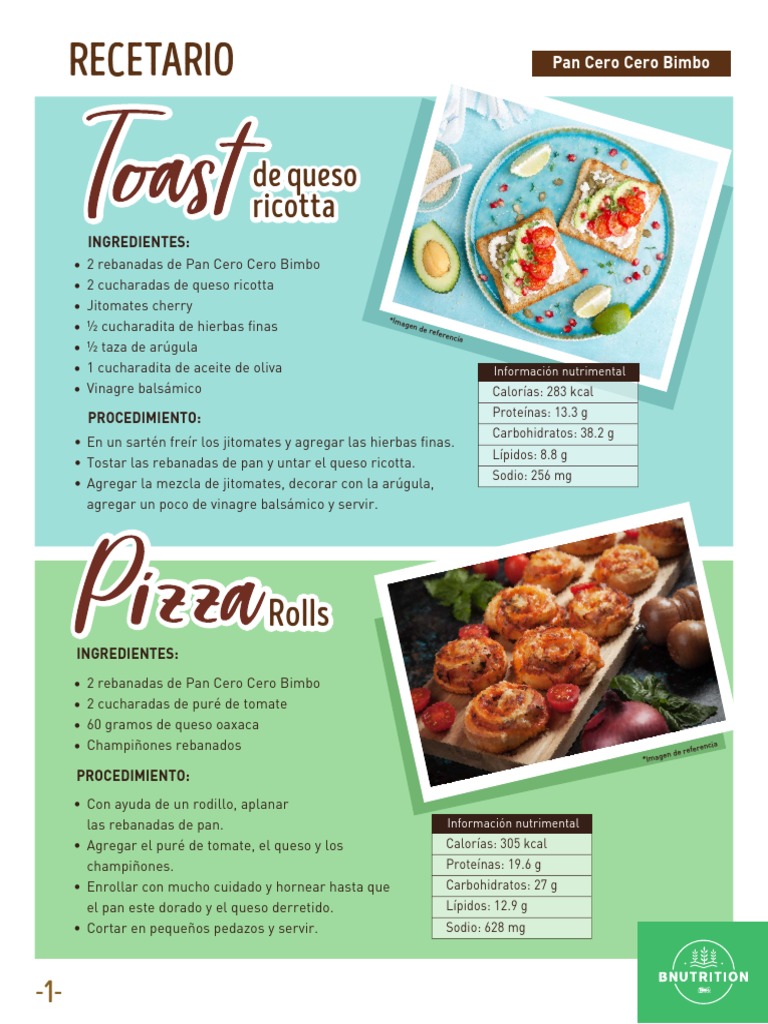 Recetas con Pan Cero Cero Bimbo | PDF | Panes | Sopa