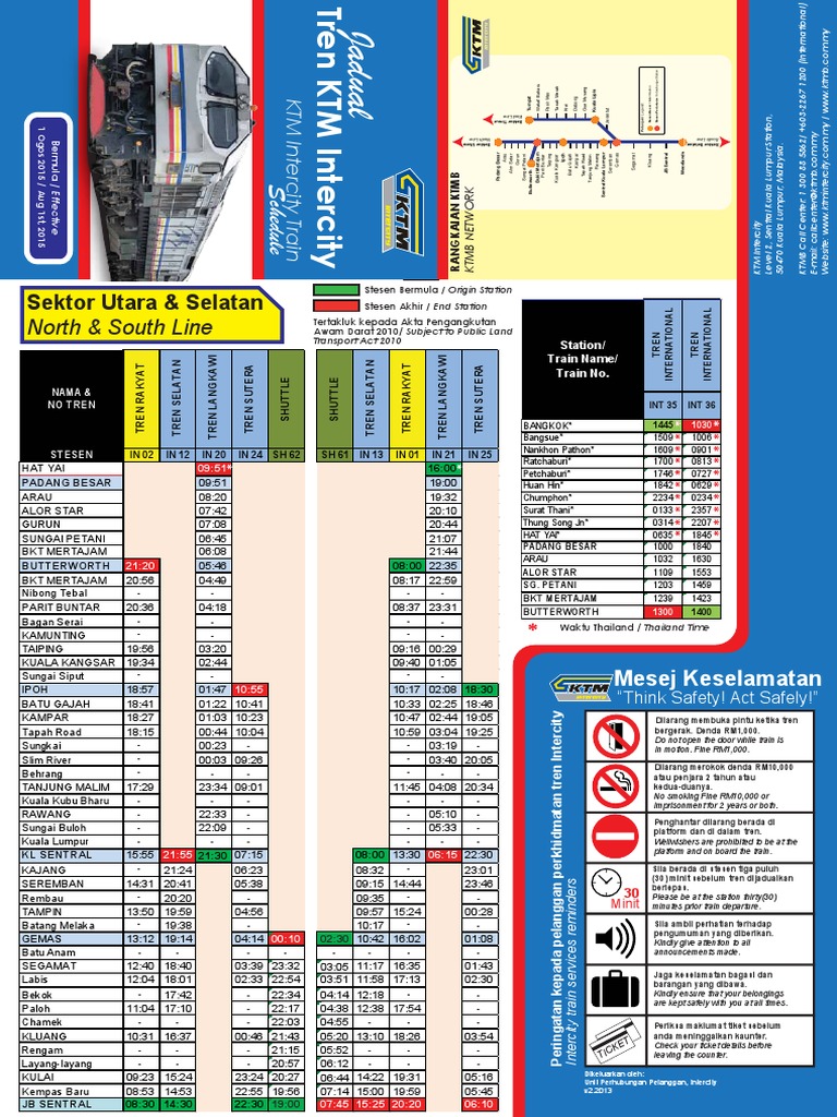 Jadual Tren Intercity | PDF | Transport Companies | Malaysia