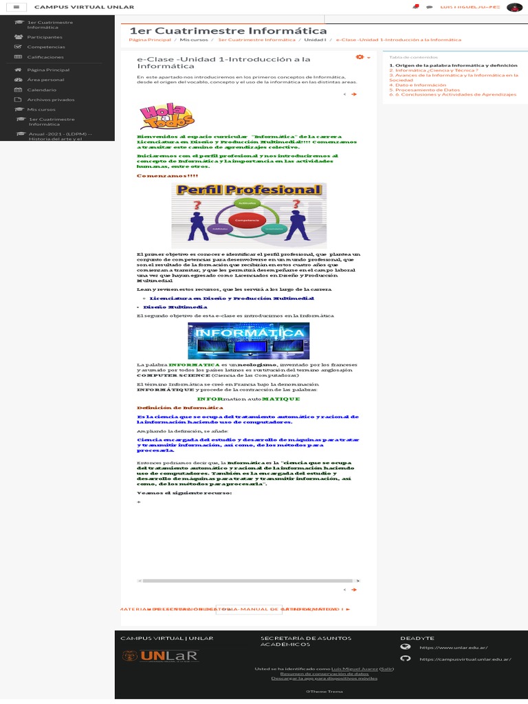 E-Clase - Unidad 1-Introducción A La Informática - Origen de La Palabra Informática y Definición ...