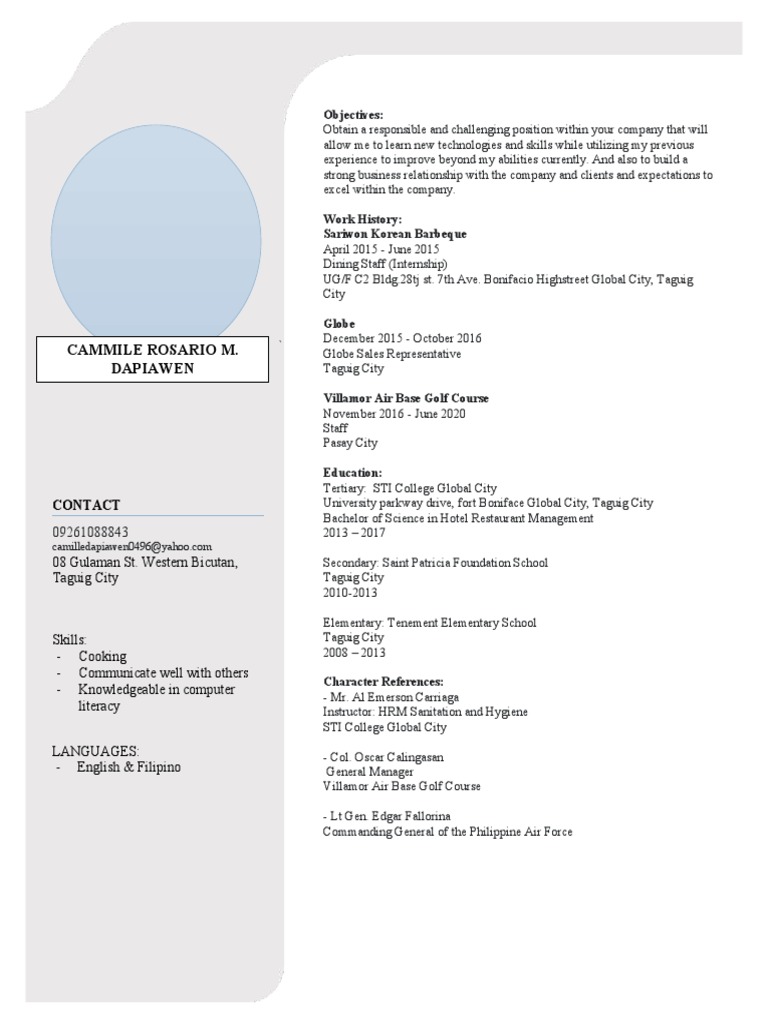 Cammile CV 2020 | PDF