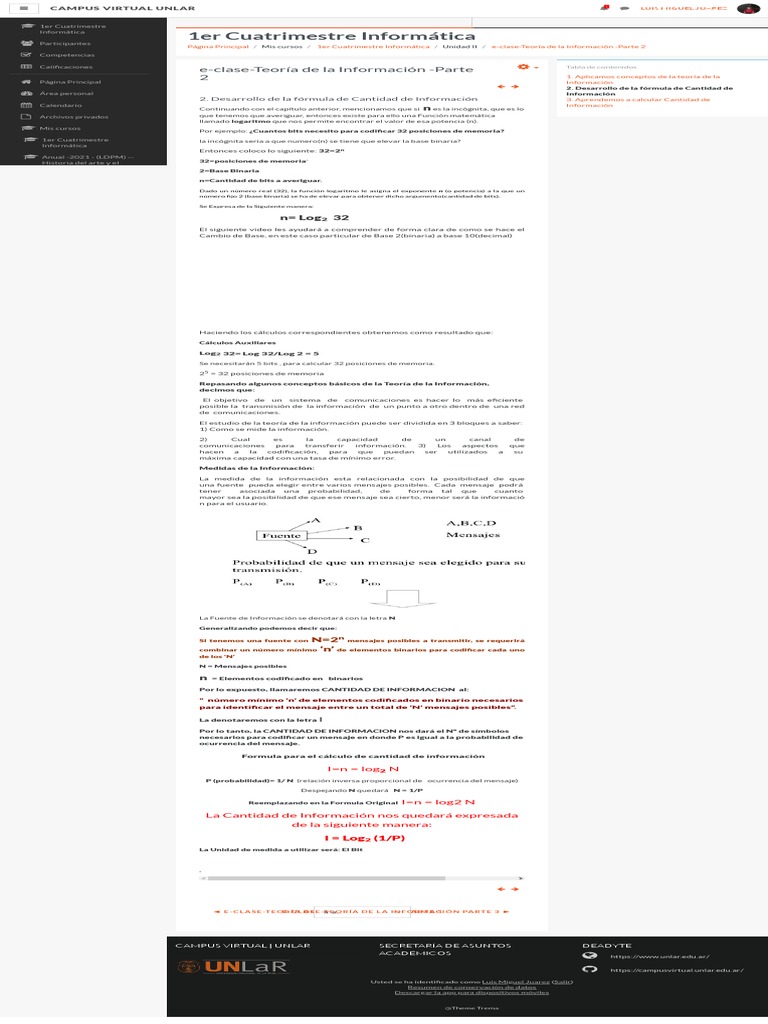 E-Clase-Teoría de La Información - Parte 2 - Desarrollo de La Fórmula ...