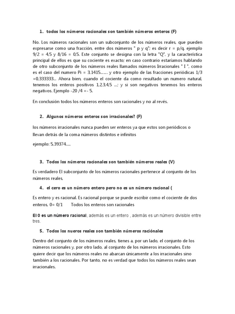Relación entre números racionales y enteros | PDF