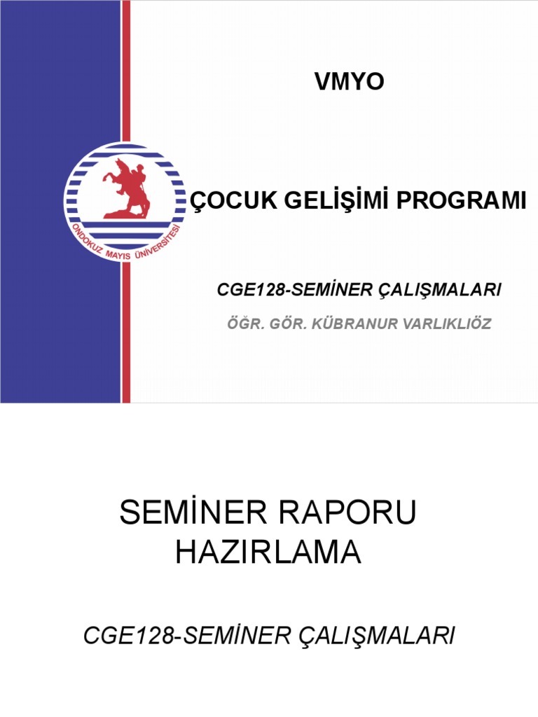 Seminer Raporu Hazırlama | PDF