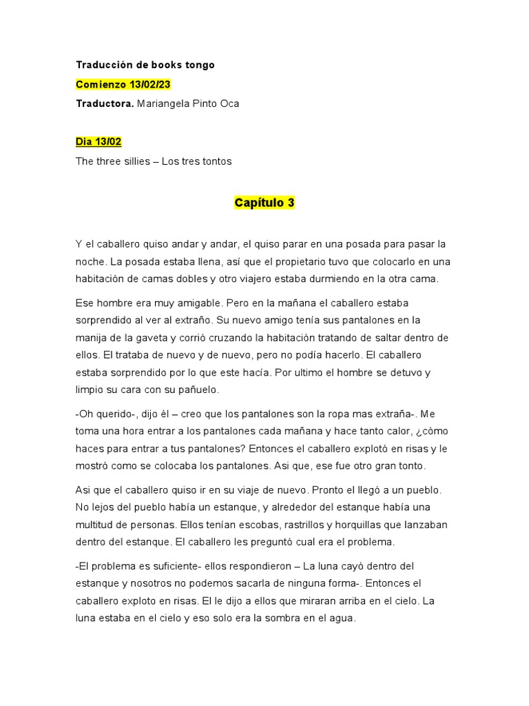 Traducciones de Tongo | PDF