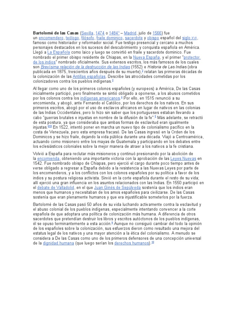 Bartolomé de Las Casas | PDF