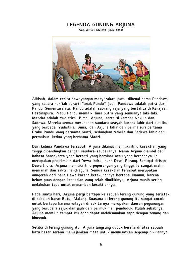 Legenda Gunung Arjuna | PDF