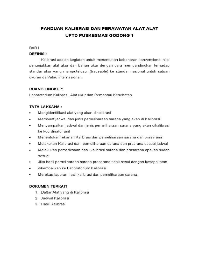 Panduan Kalibrasi | PDF