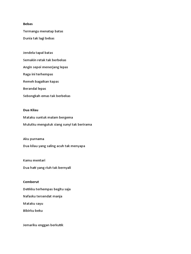 Puisi Galau dan Renungan Diri | PDF