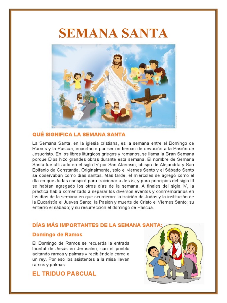 Significado y Días Clave de Semana Santa | PDF | Pascua de Resurrección ...