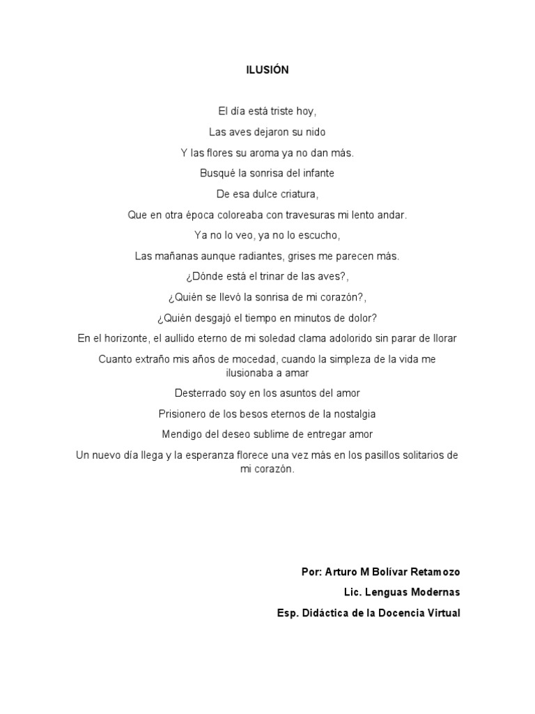 Poema de Ilusión y Nostalgia | PDF