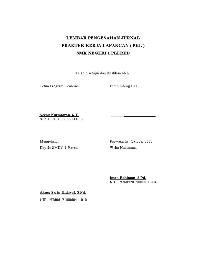 LEMBAR PENGESAHAN Sekolah | PDF
