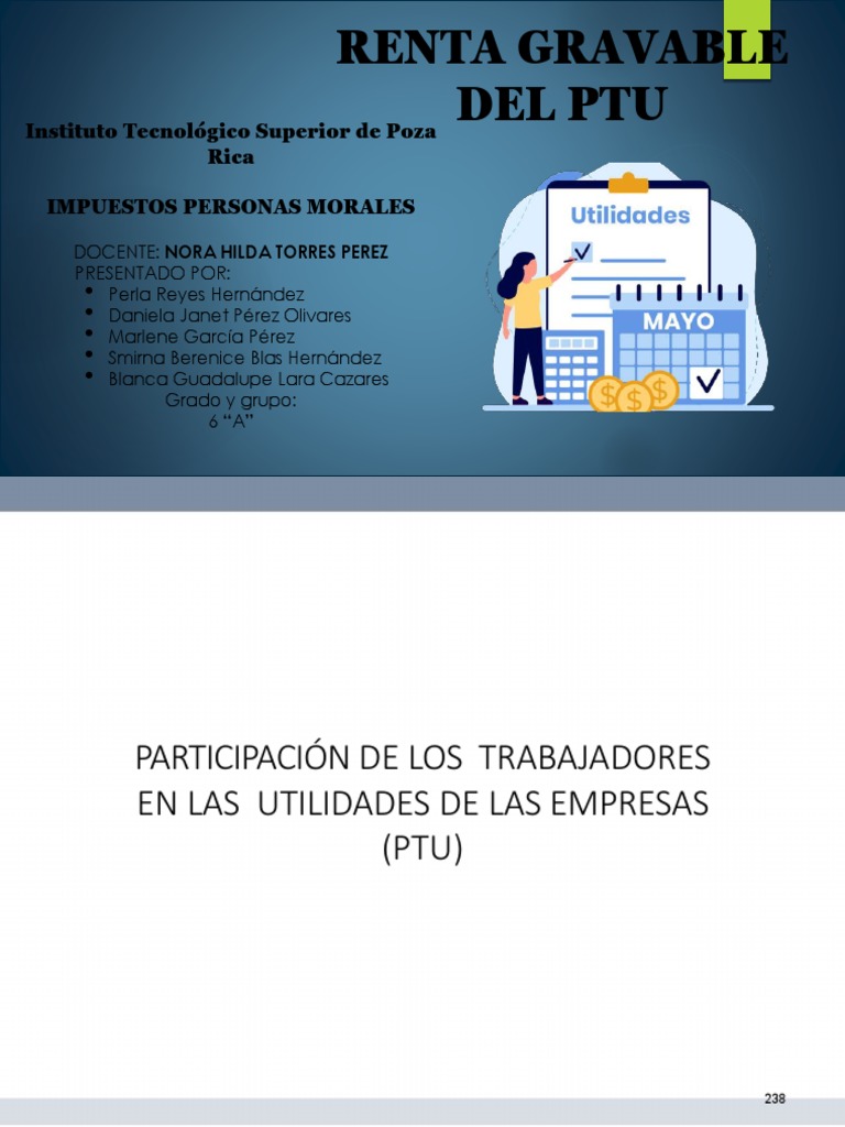 Renta Gravable para PTU: Definición y Cálculo | PDF | Salario ...