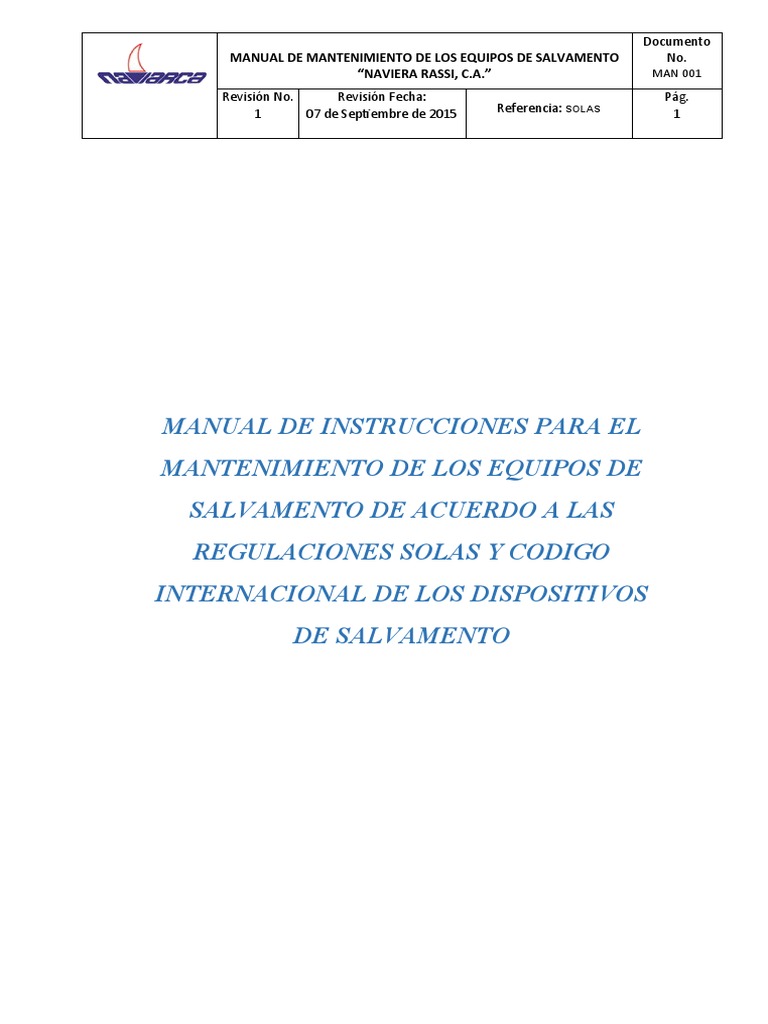 Mantenimiento Equipos de Salv. 07092015 | PDF
