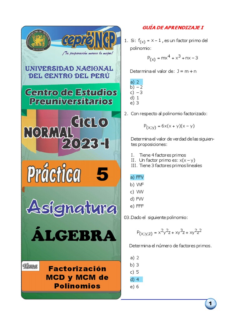 Álgebra 05 CN | PDF