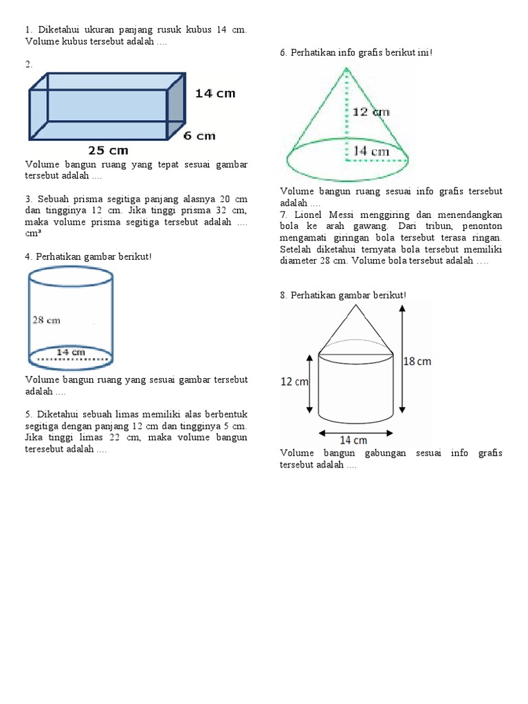 PH MTK VOLUME BANGUN RUANG - Ok | PDF | Olahraga & Rekreasi | Game & Aktivitas