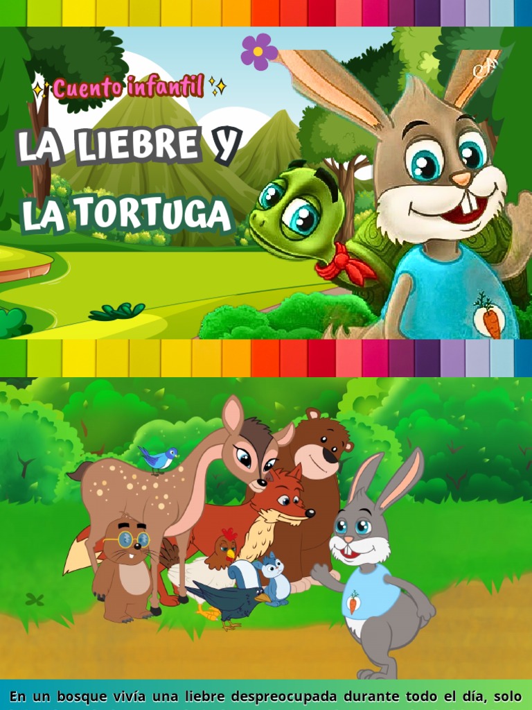 Cuento de La Liebre y La Tortuga Oficial - Practicas | PDF