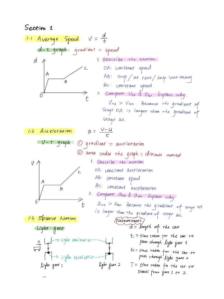 IGCSE PHYSICS Section 1 NOTES | PDF | Force | Momentum