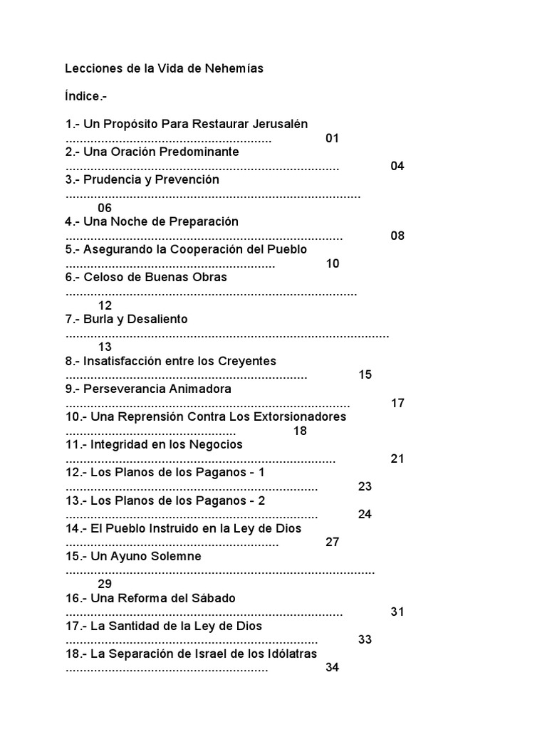 EGW - Lecciones de La Vida de Nehemias, Ellen White | PDF | Oración | Dios