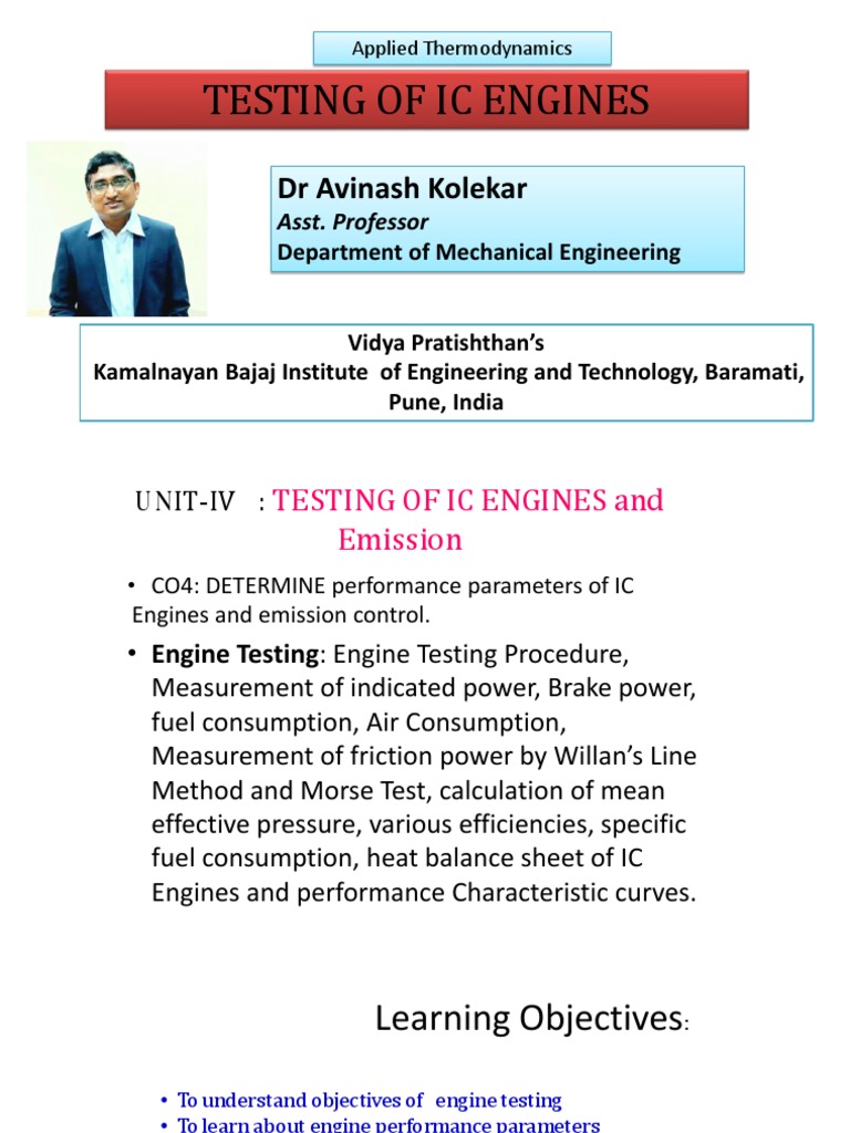 Unit-IV Testing of Engine | PDF