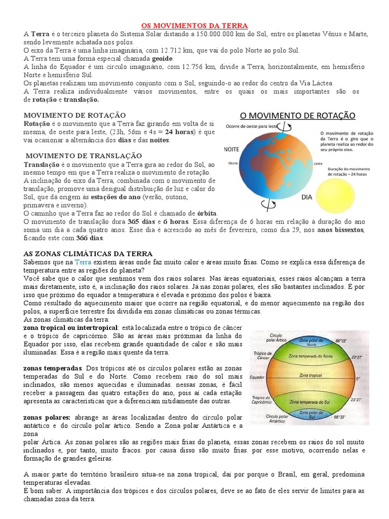 Os Movimentos Da Terra | PDF