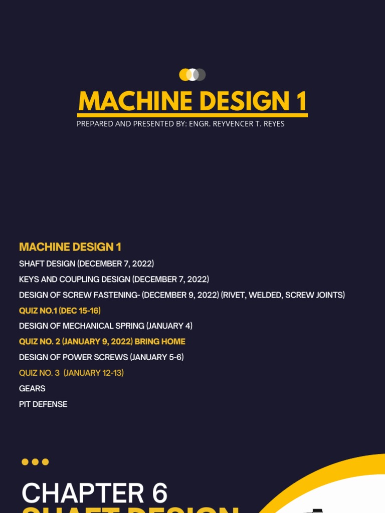 Topic 6-8 Machine Design 1 | PDF | Science & Mathematics