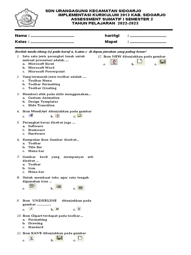 Soal Tik Kls 4-6 SD Edit | PDF