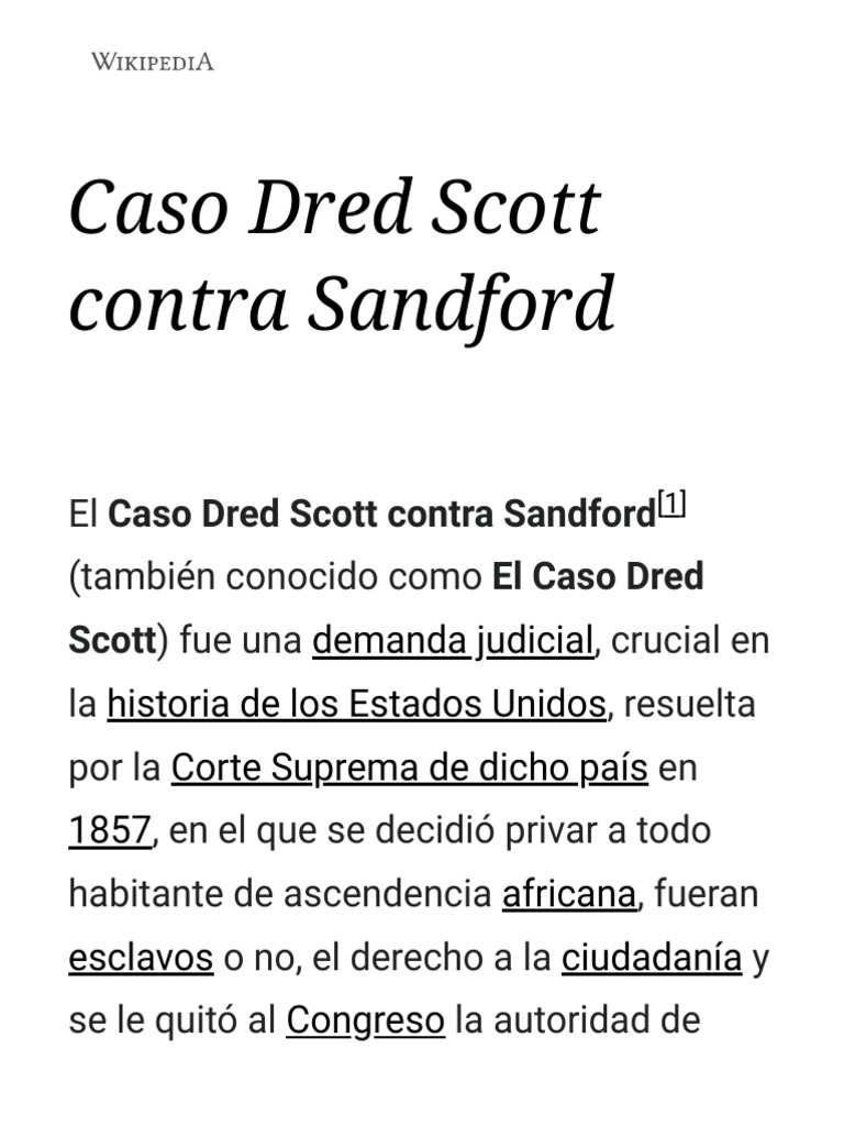 Caso Dred Scott Contra Sandford - Wikipedia, La Enciclopedia Libre ... Caso Dred Scott Contra Sandford - Wikipedia, La Enciclopedia Libre ...