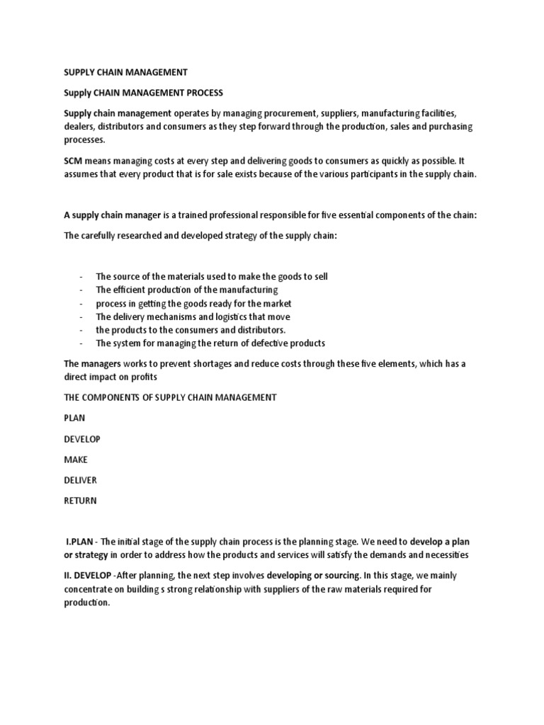 SUPPLY CHAIN MANAGEMENT and OPERATION MANANGEMENT MIDTERM | PDF ...