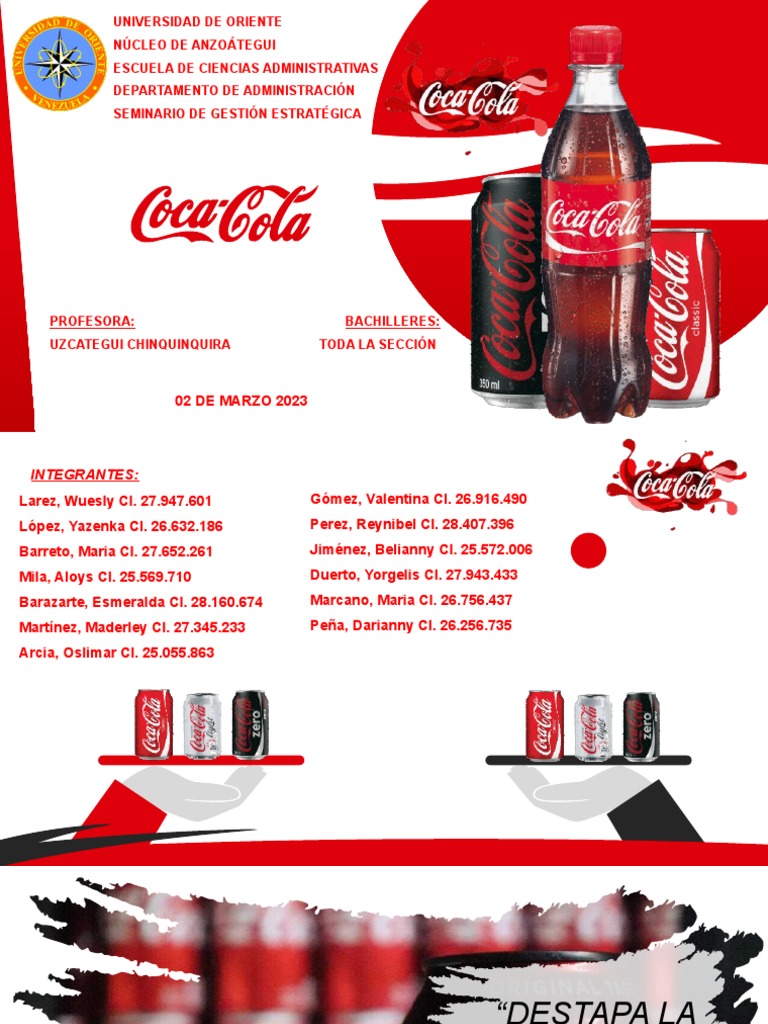 Coca Cola | PDF | Marketing | La compañia de coca Cola