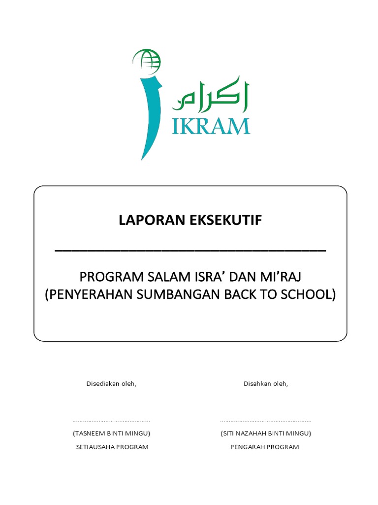 Laporan Program Salam Isra' Mi'raj & Back To School 2023 | PDF