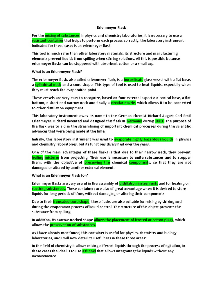 Erlenmeyer Flask | PDF | Distillation | Liquids