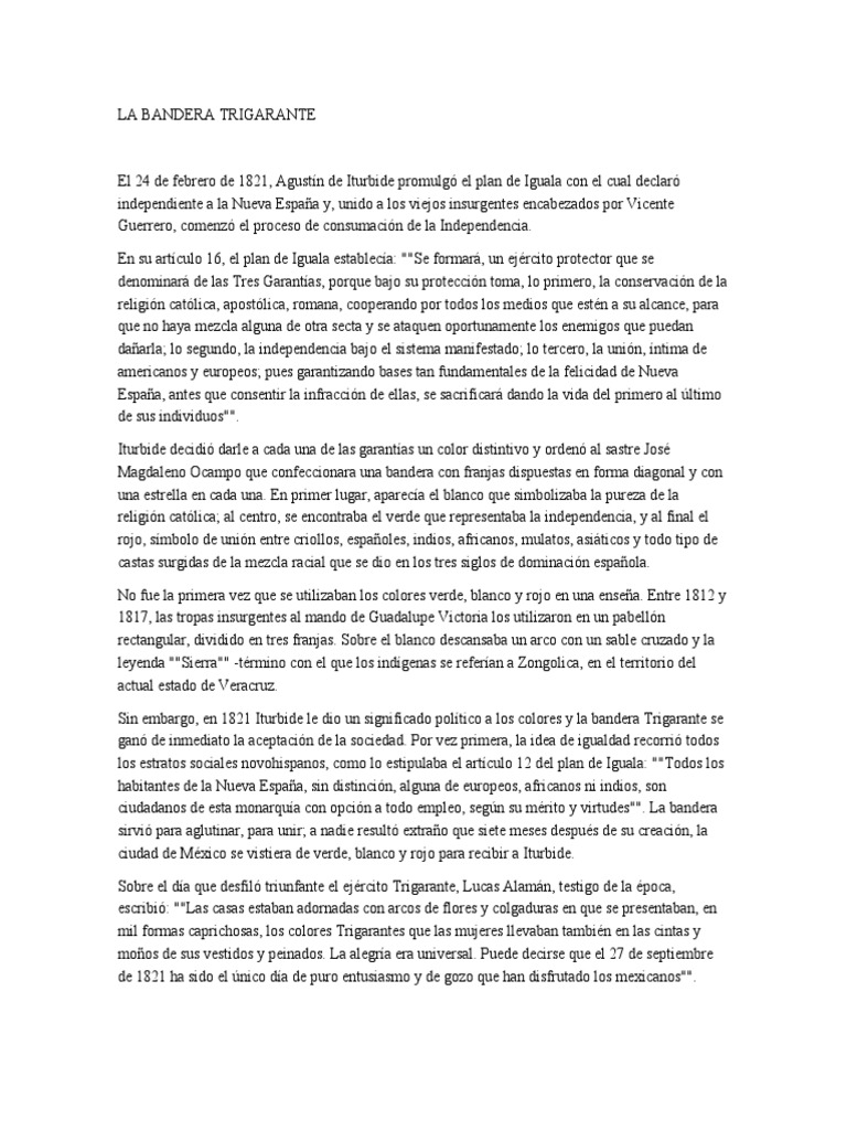 La Bandera Trigarante: Símbolos y Significado | PDF | México