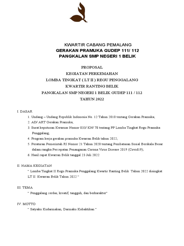 Contoh Proposal LT II 2022 | PDF