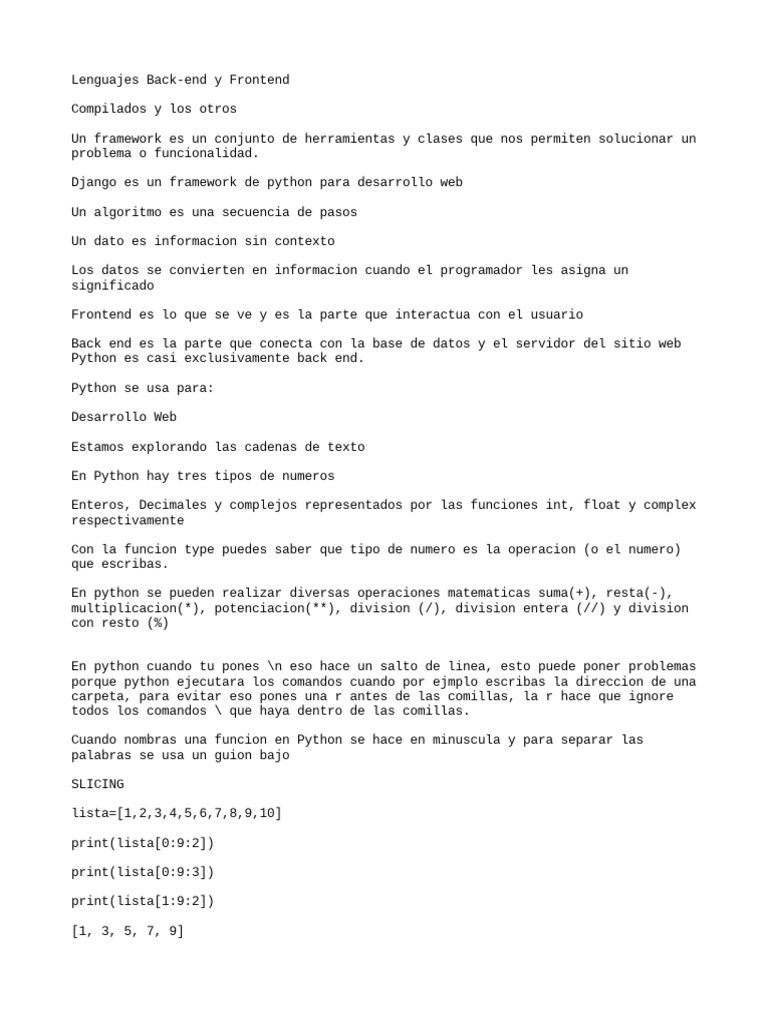 Apuntes Python | PDF | Python (lenguaje de programación) | Lenguaje de ...