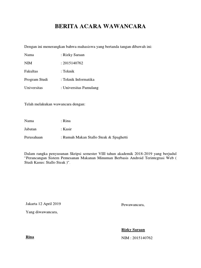 Berita Wawancara | PDF