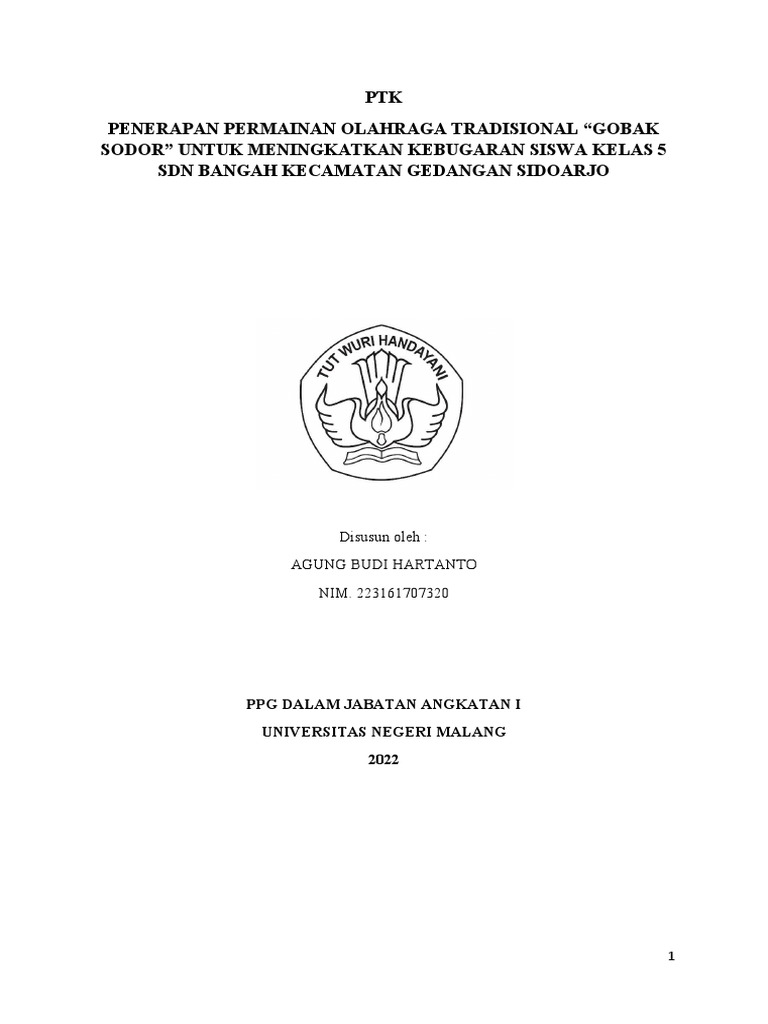 PTK Gobak Sodor PPG Daljab | PDF