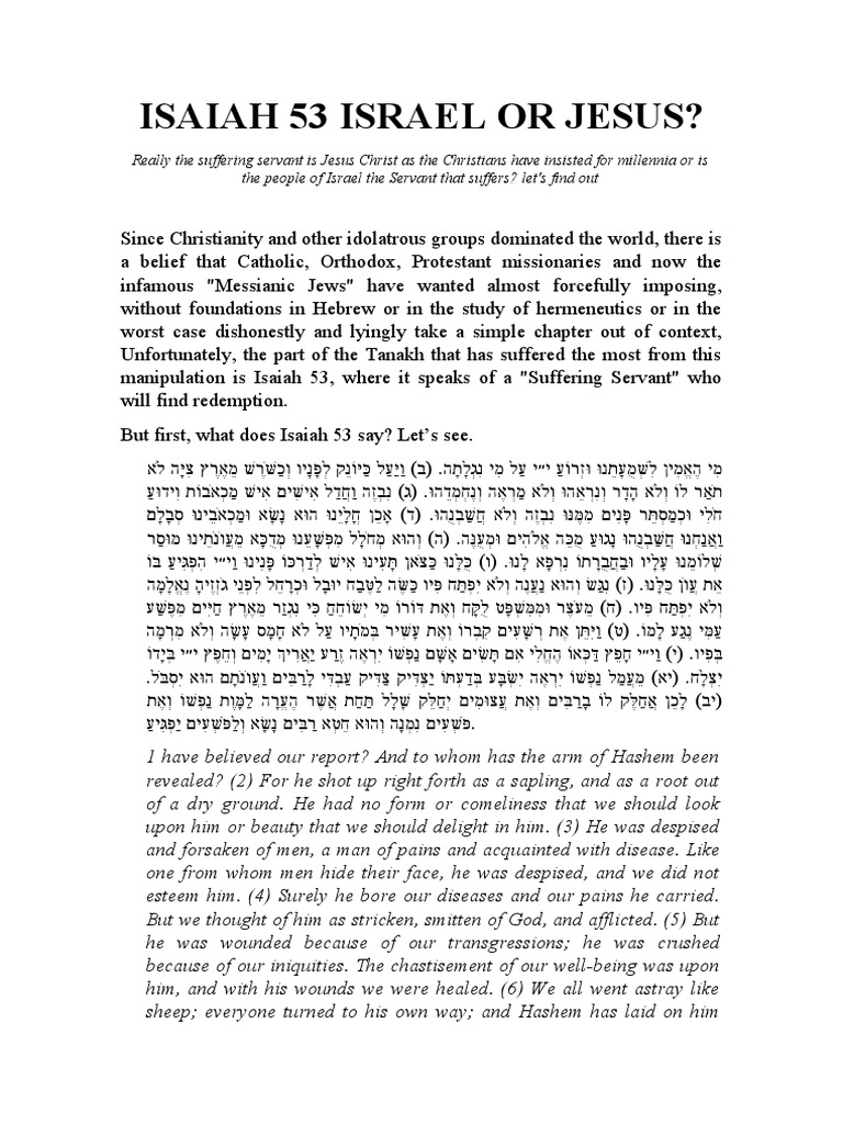 Isaiah 53 Jews or Jesus | PDF