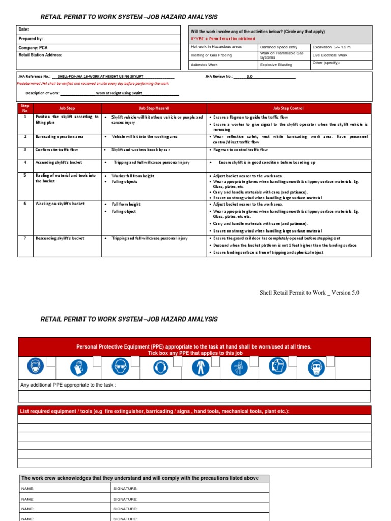 Work at Height Using Skylift | PDF | Personal Protective Equipment ...