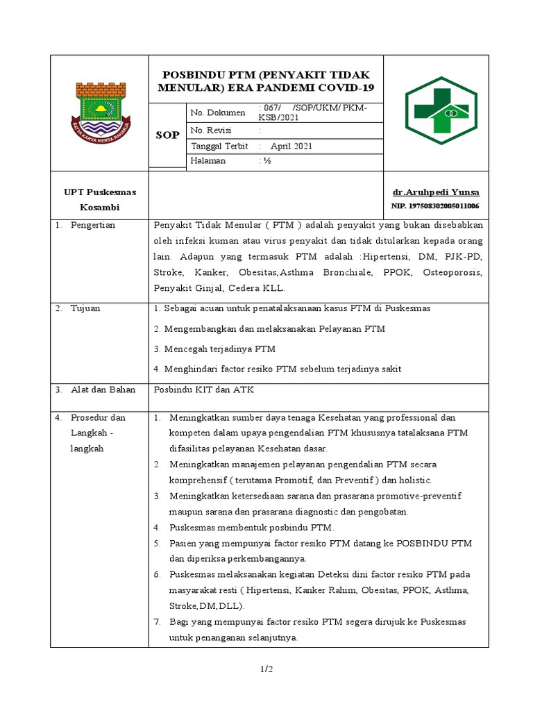 Sop Posbindu PTM | PDF