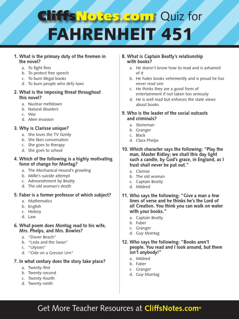Cliff Farenheit Quiz | PDF