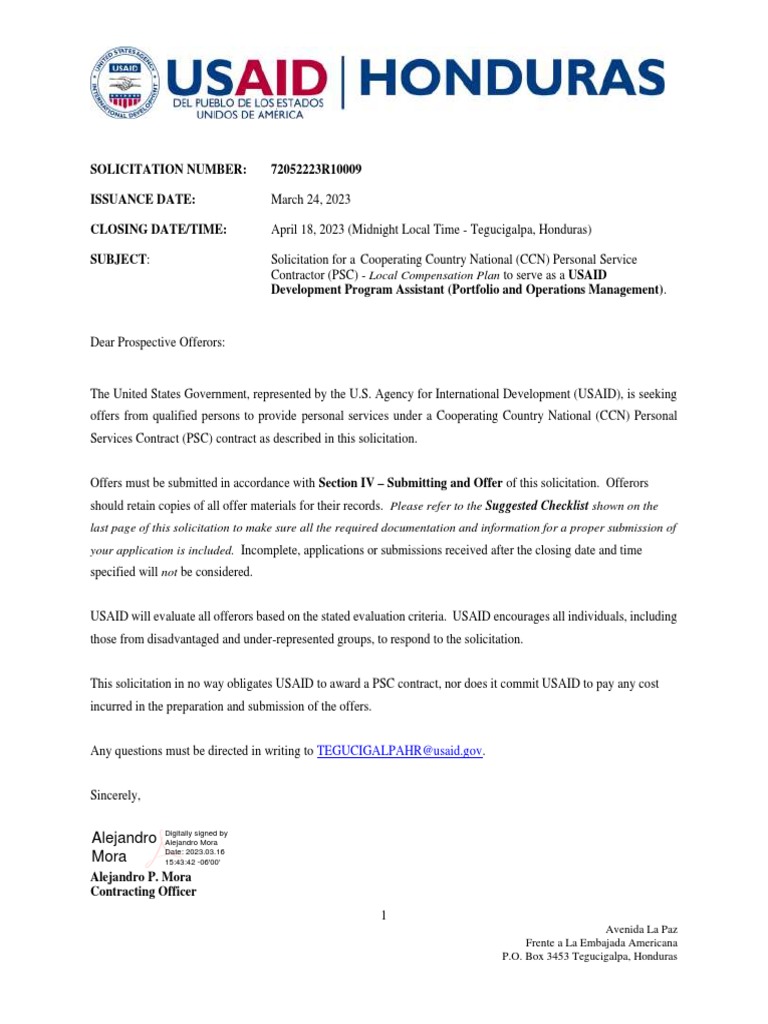 USAID Development Program Assistant PSC | PDF | Employment | United ...