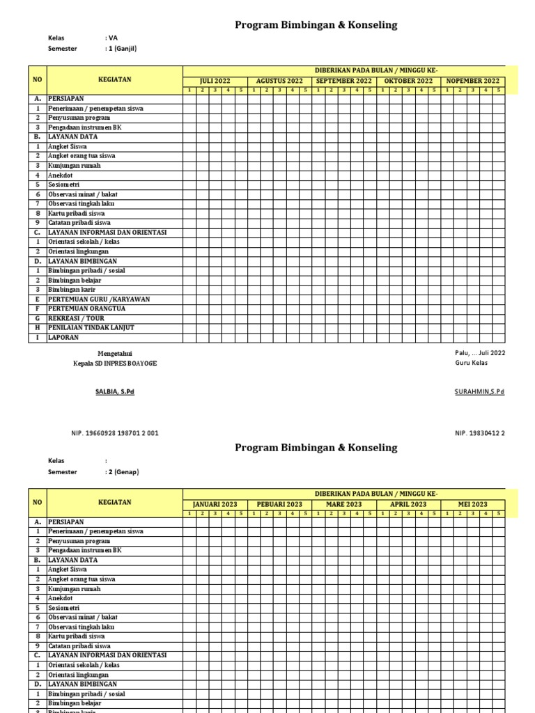 Prota dan LKPD Bimbingan Konseling | PDF | Karier & Perkembangan