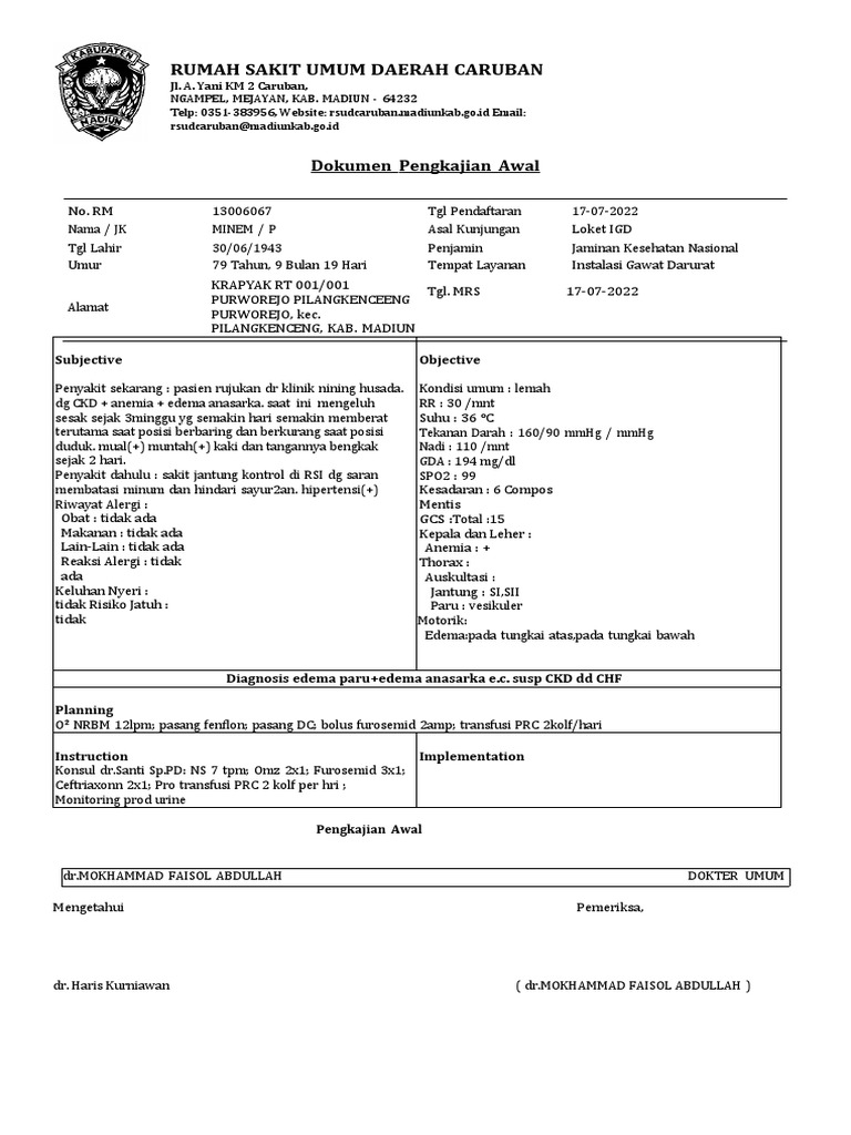 Diagnosis dan Penanganan Edema Anasarka | PDF
