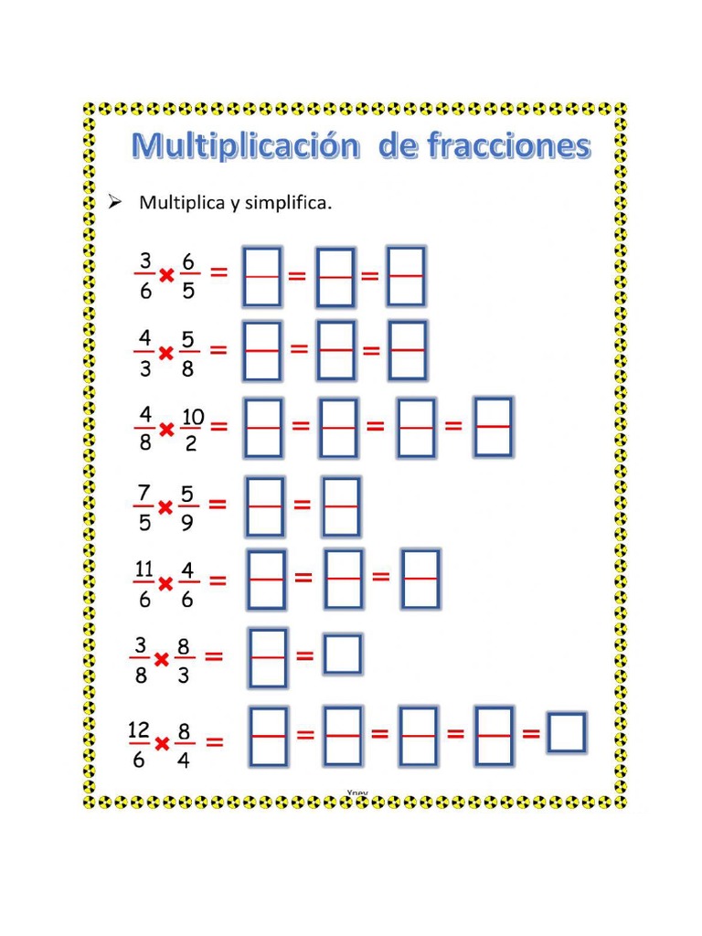 Fichas de Fracciones de Multiplicación y Divición. | PDF